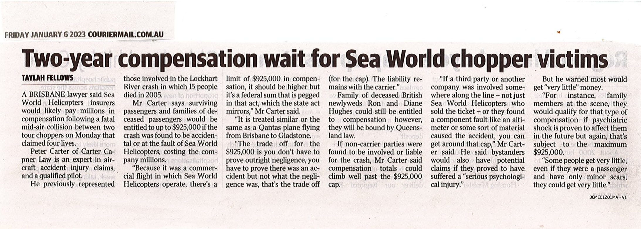 The Courier Mail - Two-year Compensation Wait For Sea World Chopper ...